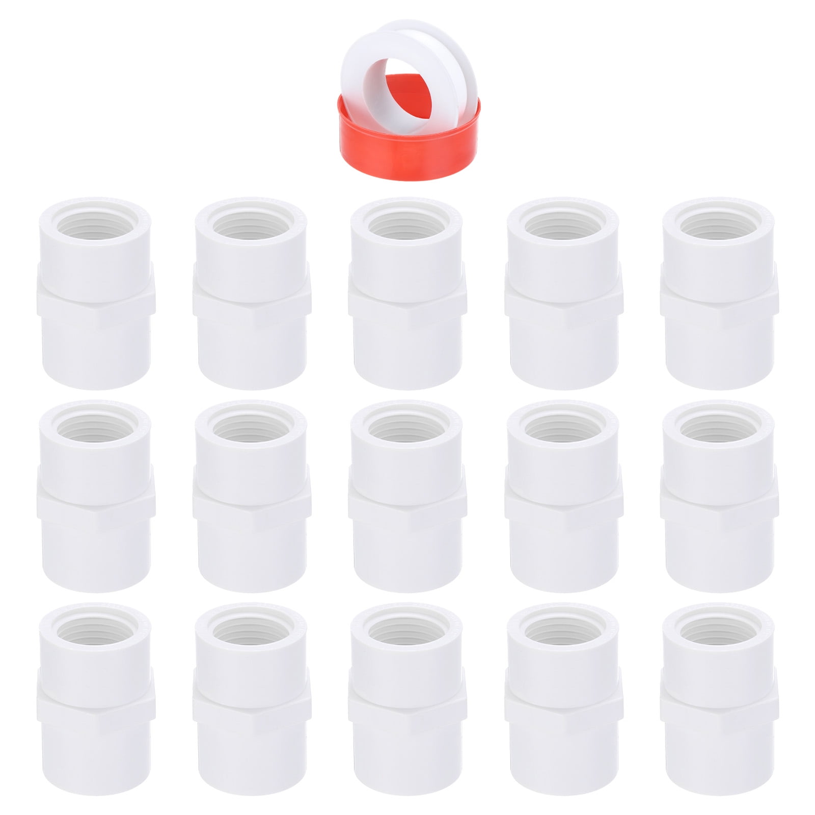 Uxcell 15 Pcs 1/2" PVC Female Adapter Pipe Fitting Fit for SCH40 Slip ...