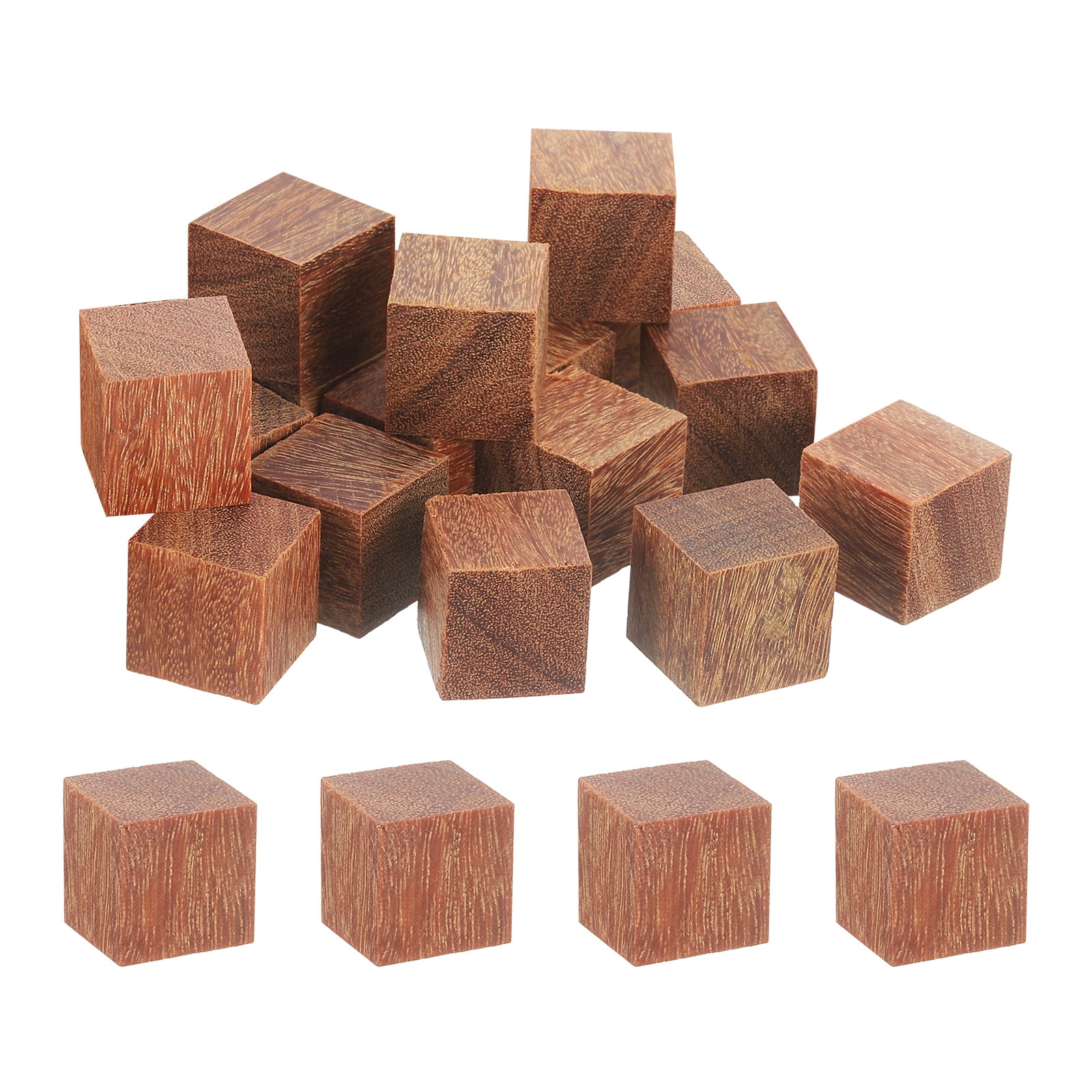 Uxcell 15 Pcs Wooden Blocks, 0.98 Inch Unfinished Wooden Blocks for ...