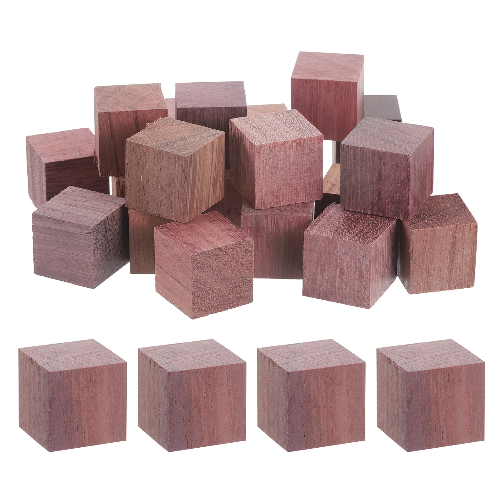 Uxcell 15 Pcs Wooden Blocks, 0.98 Inch Unfinished Wooden Blocks for ...