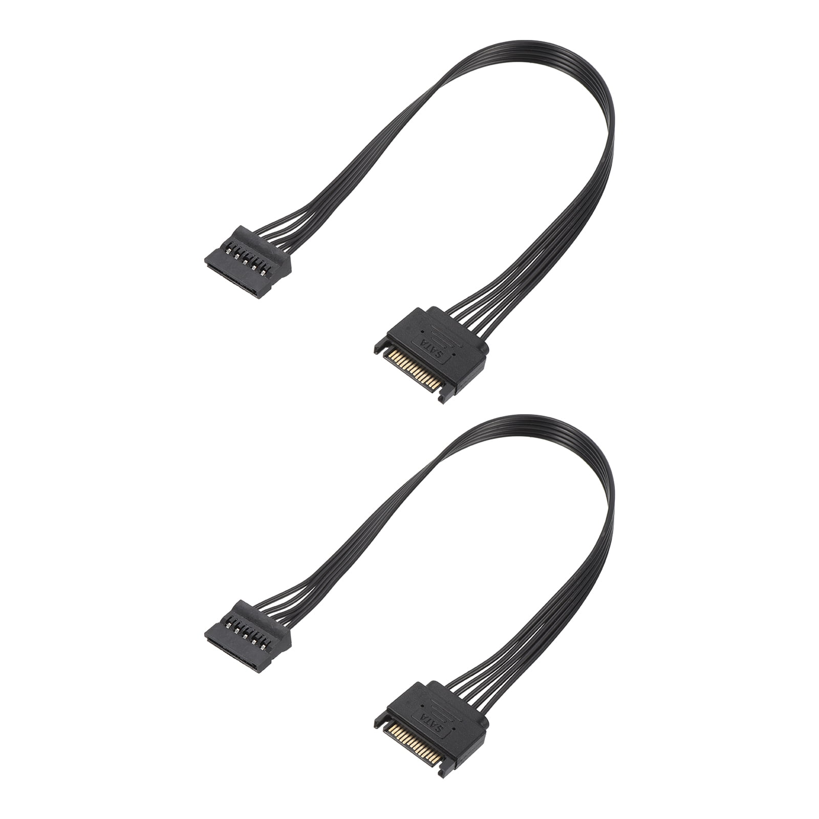 Uxcell 15 Pin Serial ATA Power Cable Extension Cable Male to Female ...
