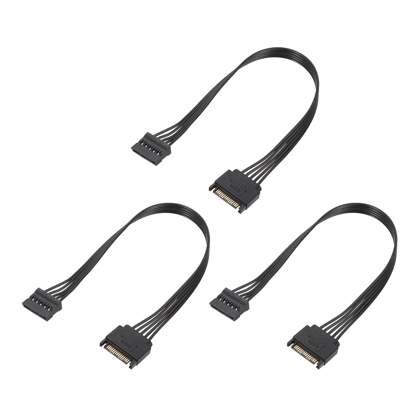 Uxcell 15 Pin Serial ATA Power Cable Extension Cable Male to Female ...