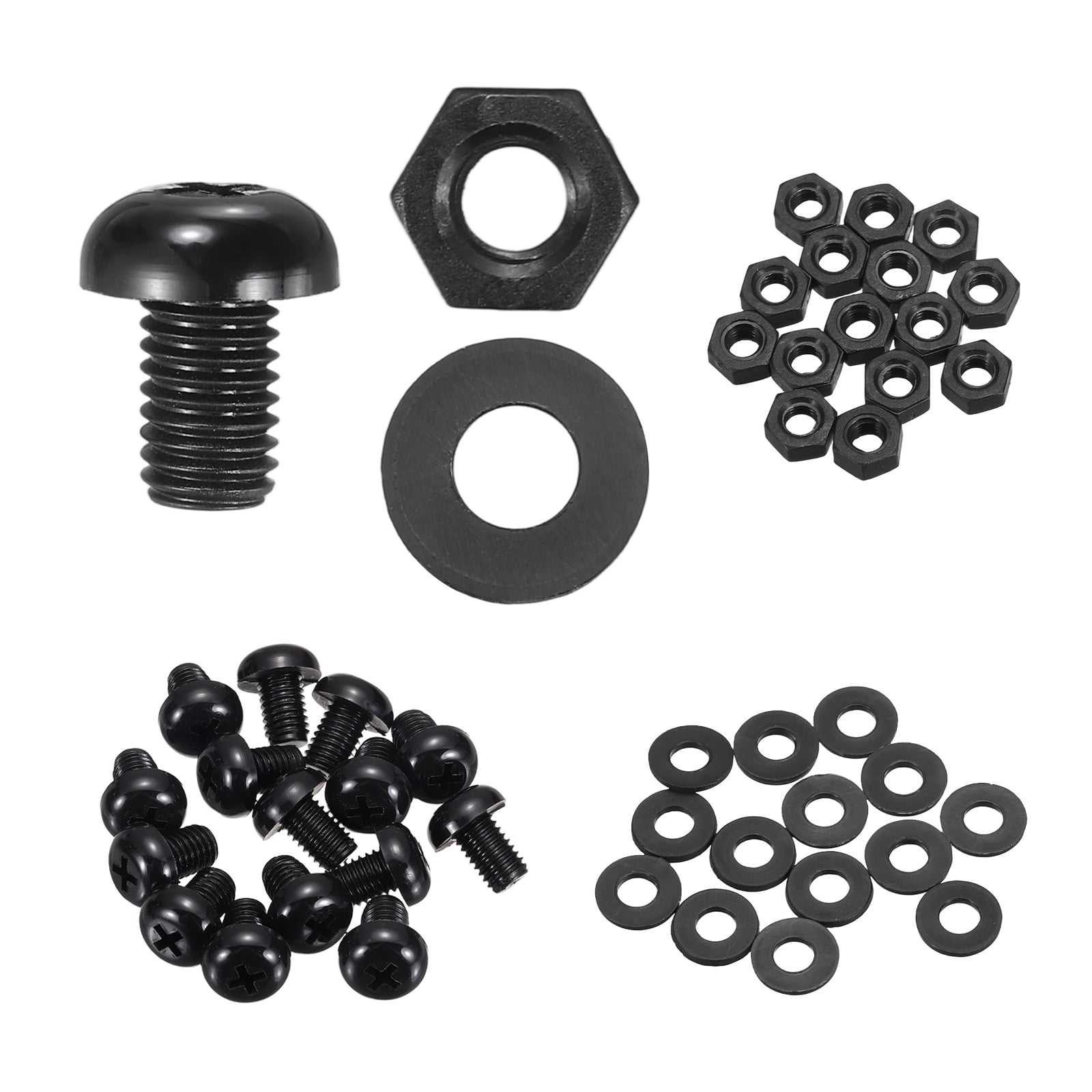 Uxcell 15 Set M8x12mm Nylon Plastic Cross Round Head Screw Phillips ...