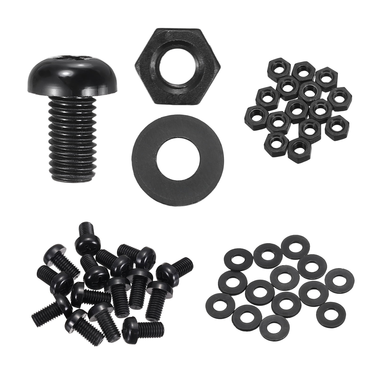 Uxcell 15 Set M8x15mm Nylon Plastic Cross Round Head Screw Phillips ...