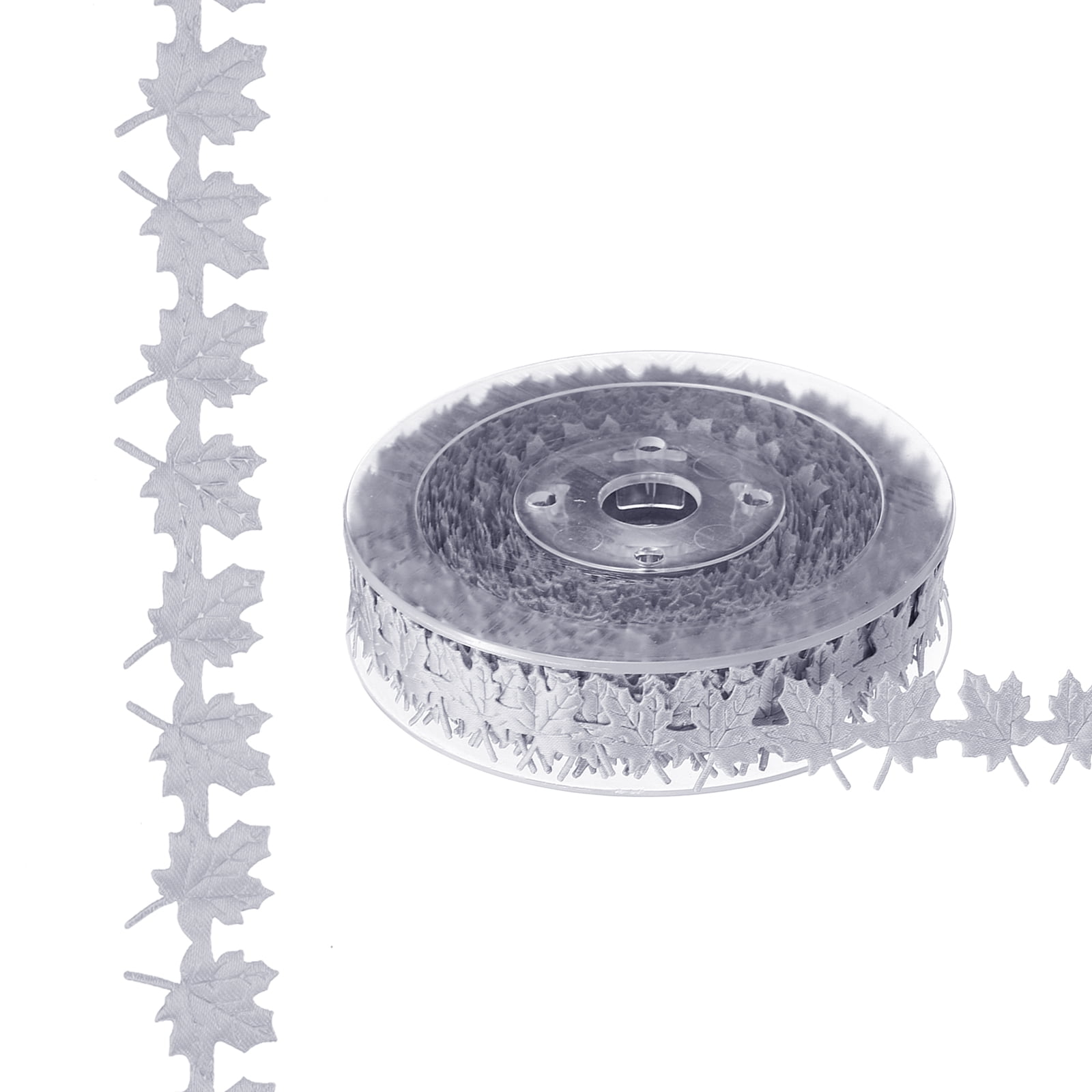 Uxcell 15 Yards Silver Maple Leaf Ribbon, Leaves Trim Rope Artificial ...