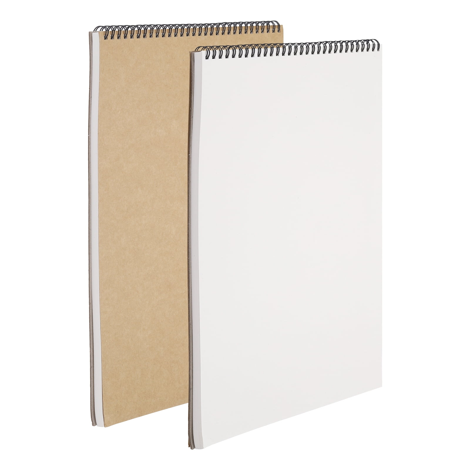 Uxcell 15 x 10" 160GSM Top Spiral Bound Sketch Book, 60 Pages 30 Sheet 2 Pcs Retro Spiral ...