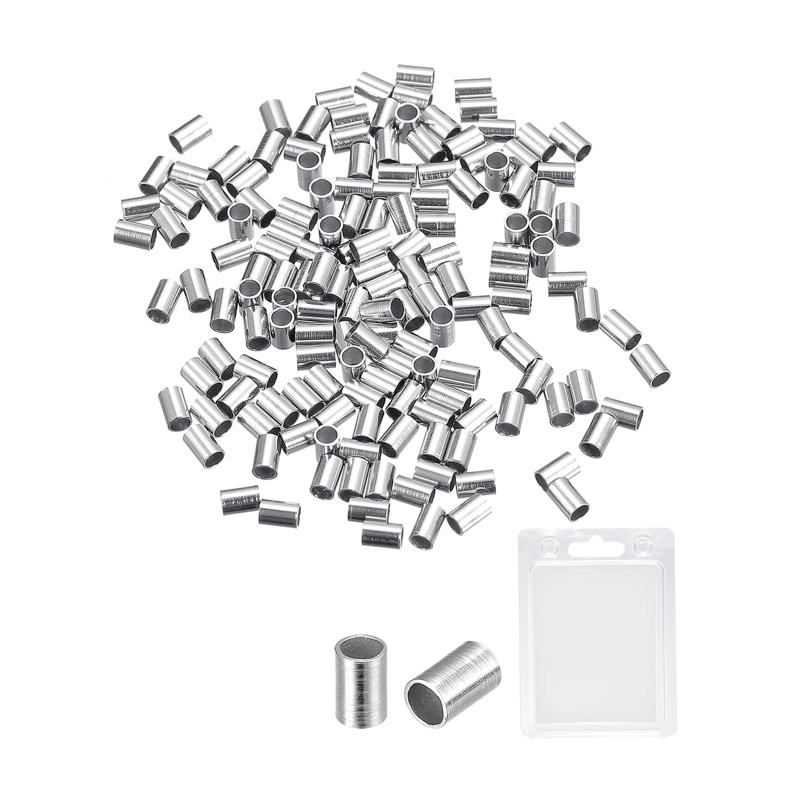 Uxcell 150 Pack 2x3mm Crimp Tube Beads Making Crimp End Spacer Bead ...