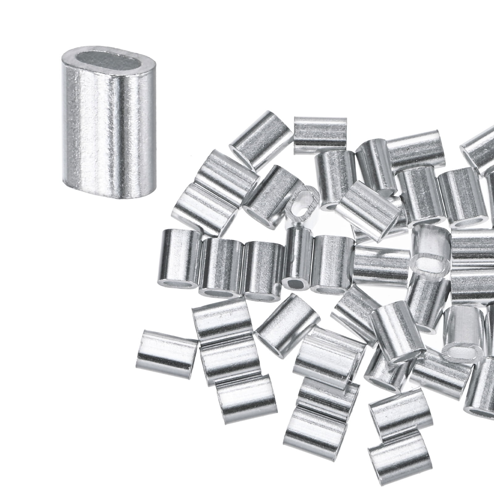 Uxcell 150-Pack Aluminum Crimping Loop Sleeves, 1.2mm 3/64 Single Round ...