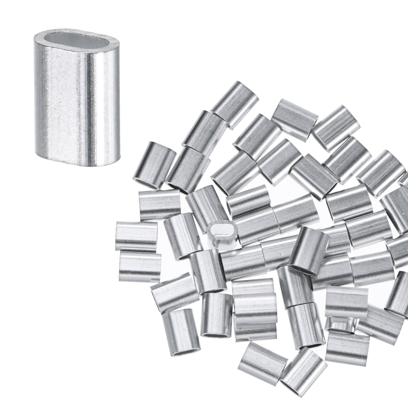 Uxcell 150-Pack Aluminum Crimping Loop Sleeves, 1.5mm 1/16 Single Round ...