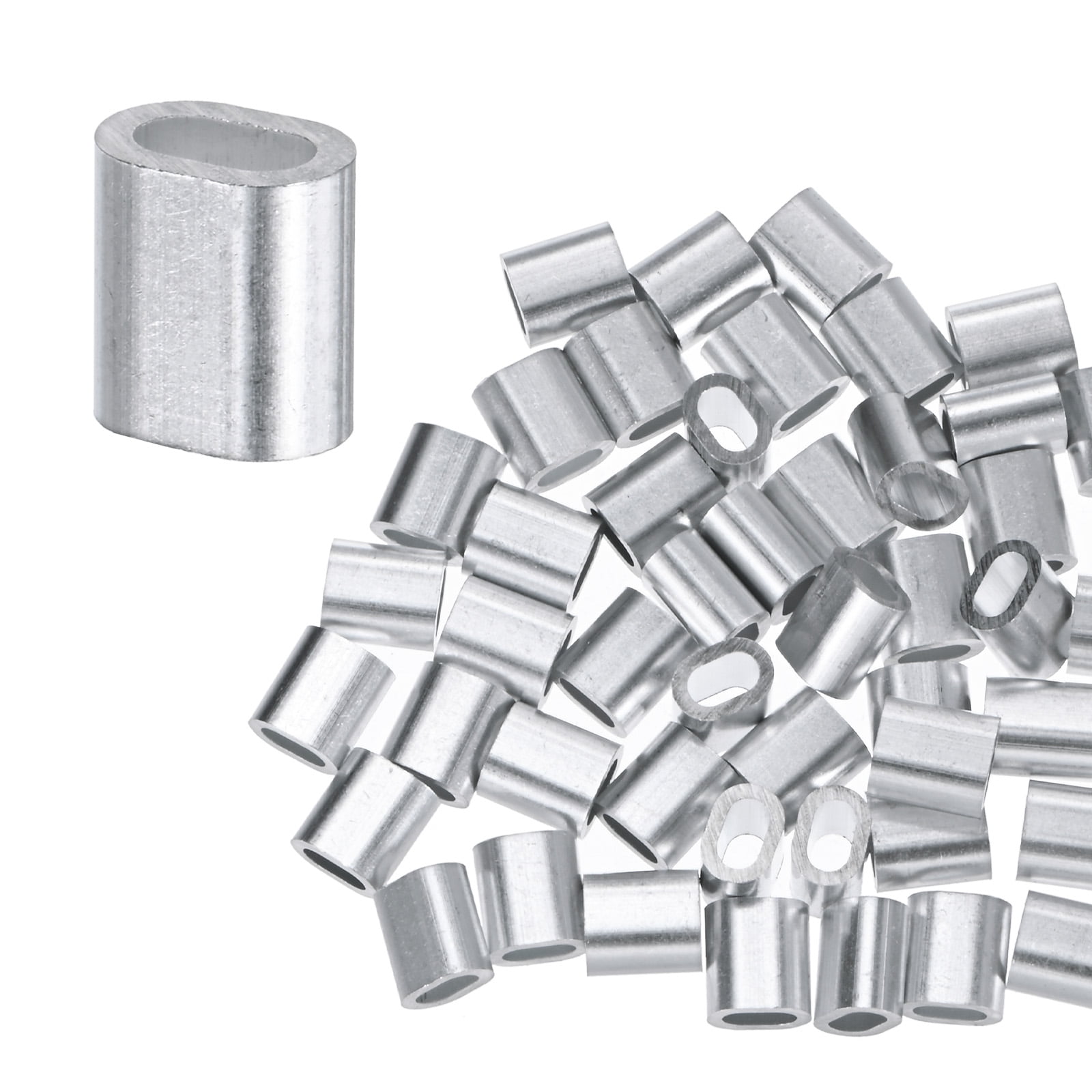 Uxcell 150-Pack Aluminum Crimping Loop Sleeves, 2mm 5/64 Single Round ...