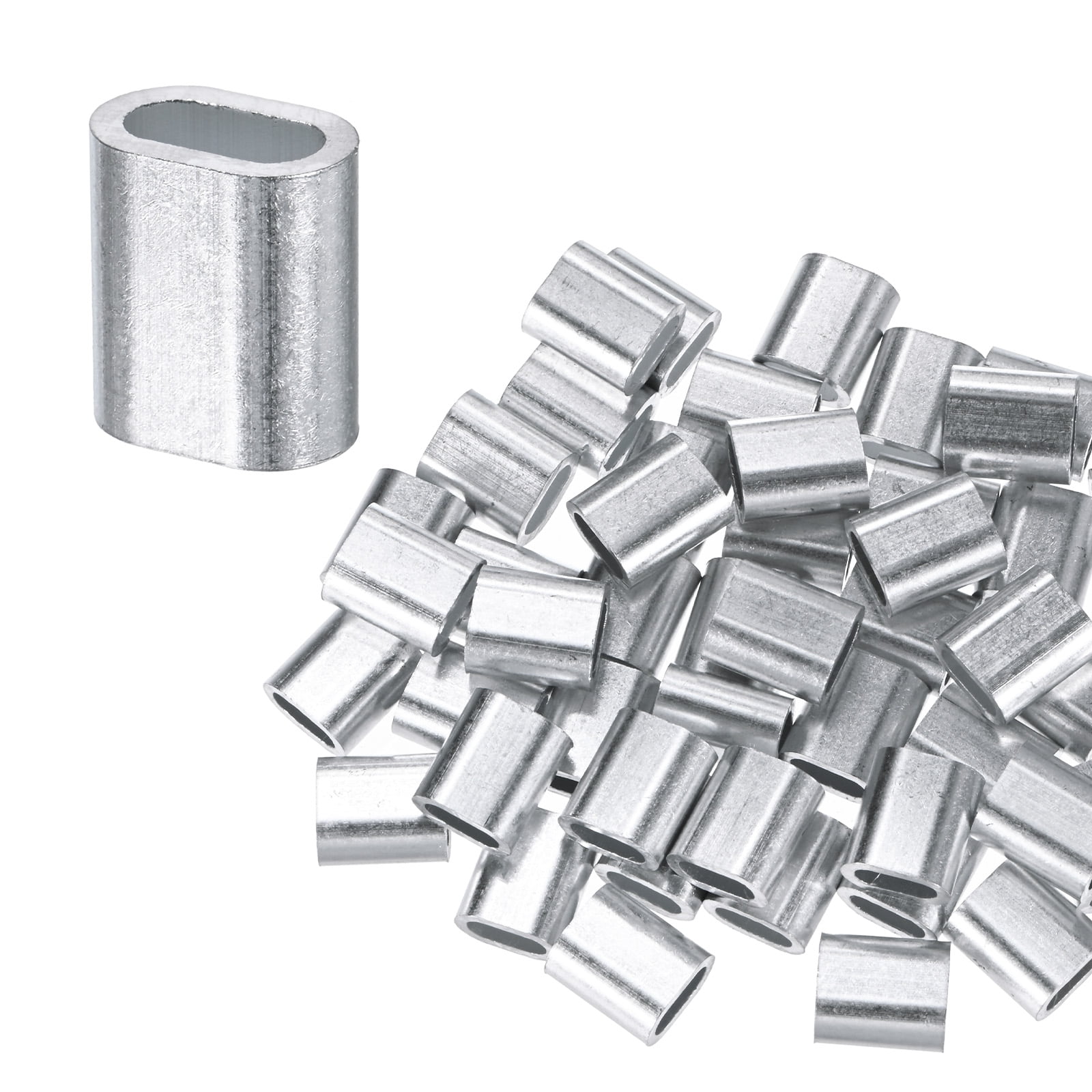 Uxcell 150-Pack Aluminum Crimping Loop Sleeves, 4mm 1/6 Single Round ...