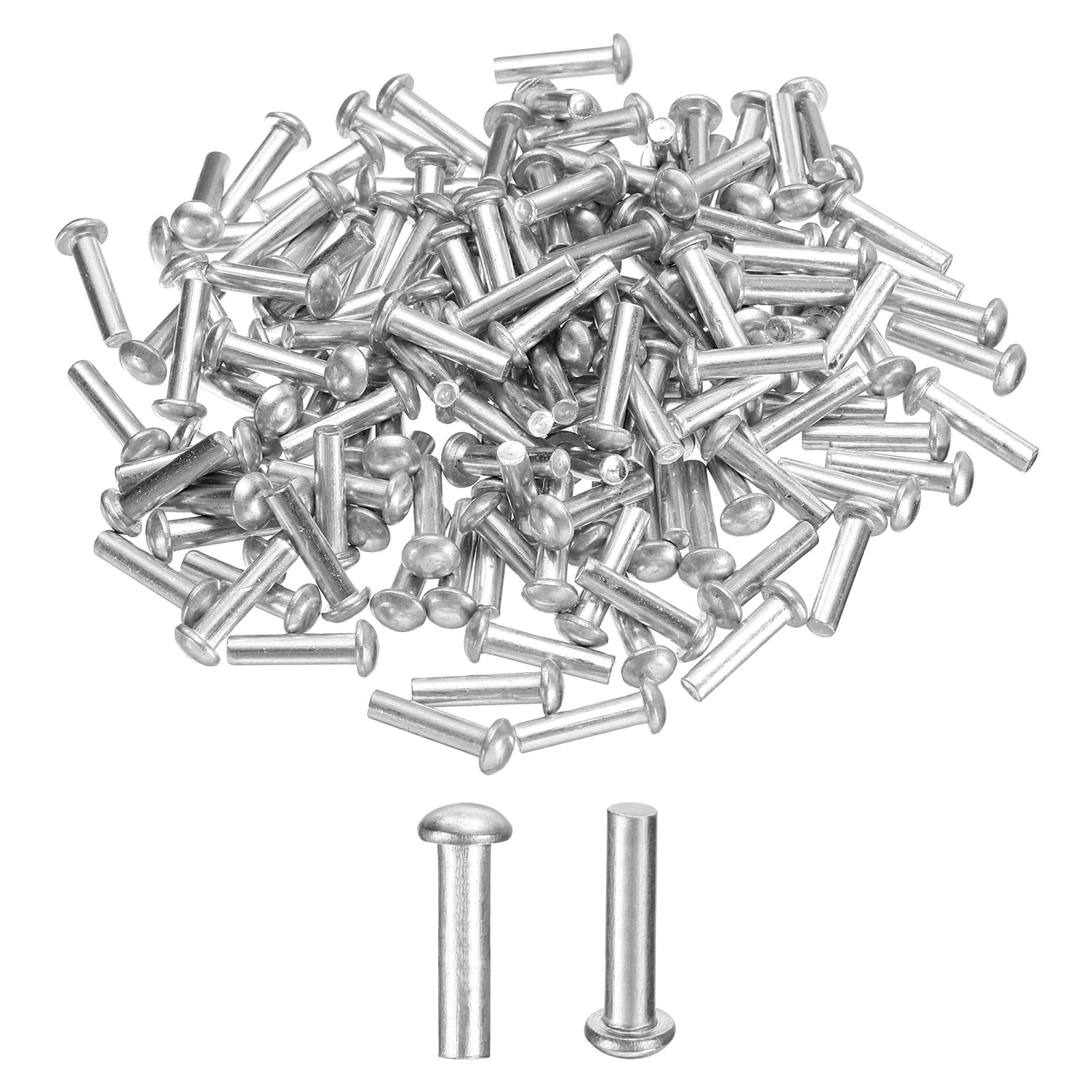Uxcell 150 Pack Brazier Head Solid Aluminum Rivets, M3 Dia x 12mm ...