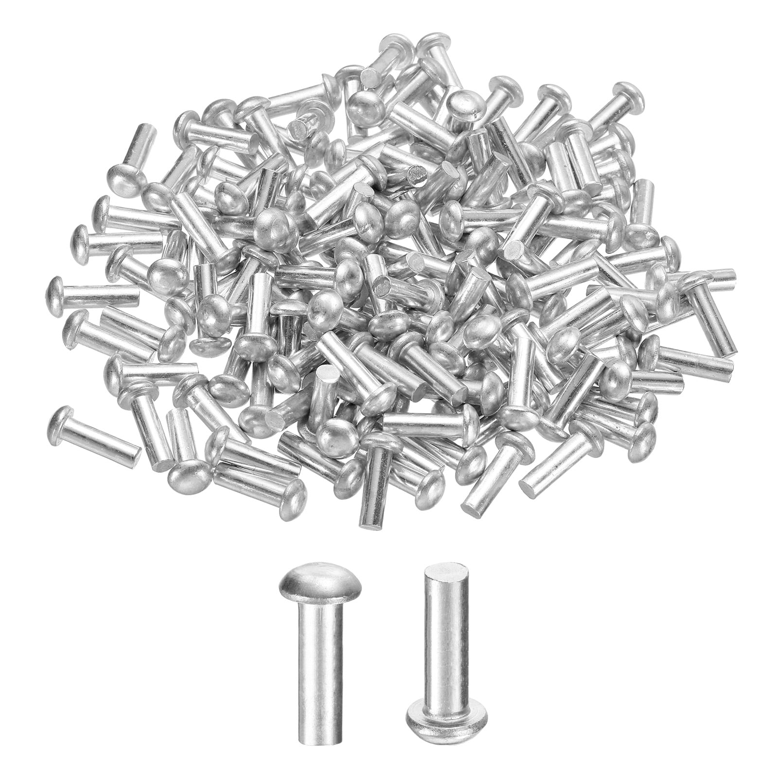 Uxcell 150 Pack Brazier Head Solid Aluminum Rivets, M5 Dia x 16mm ...