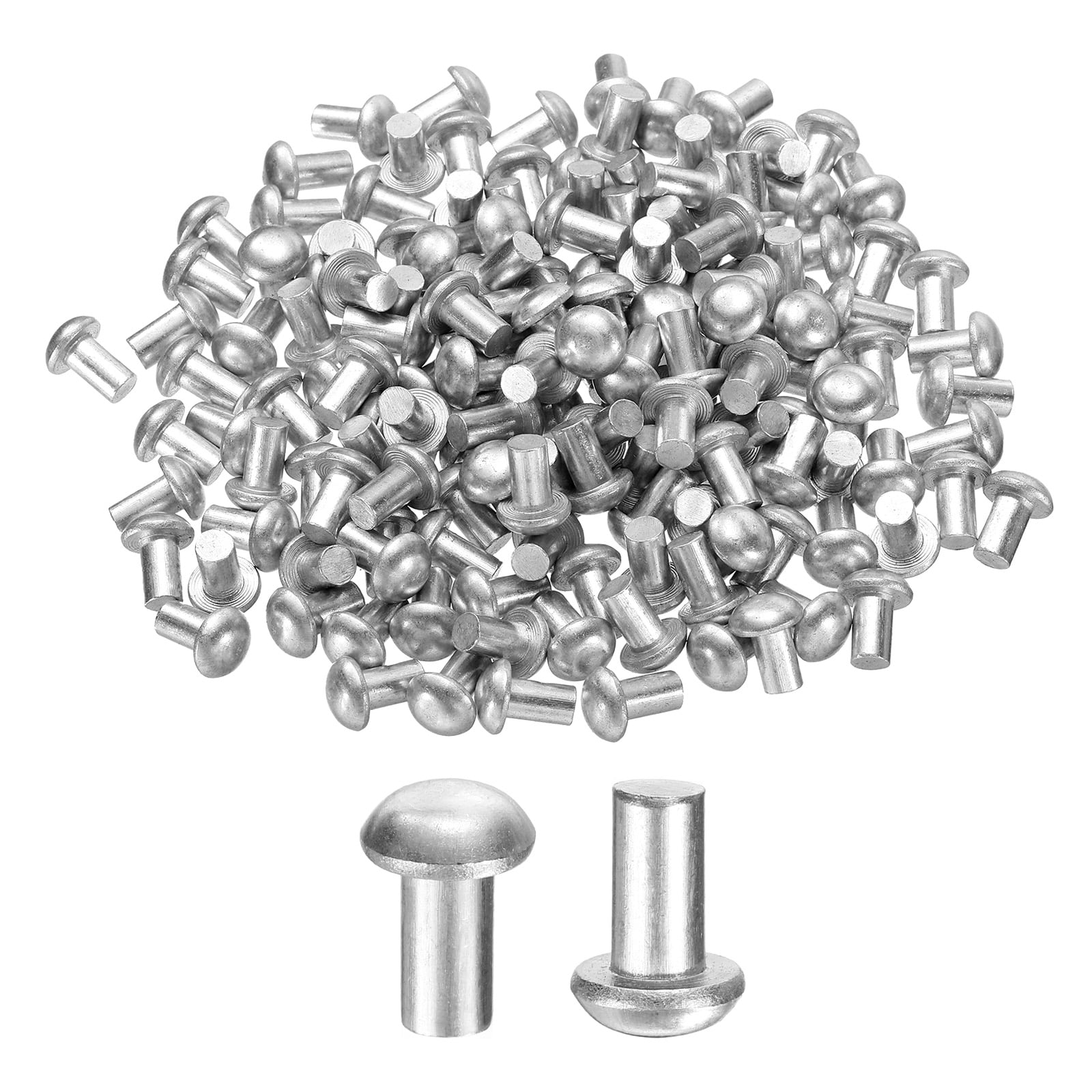 Uxcell 150 Pack Brazier Head Solid Aluminum Rivets, M6 Dia x 10mm ...