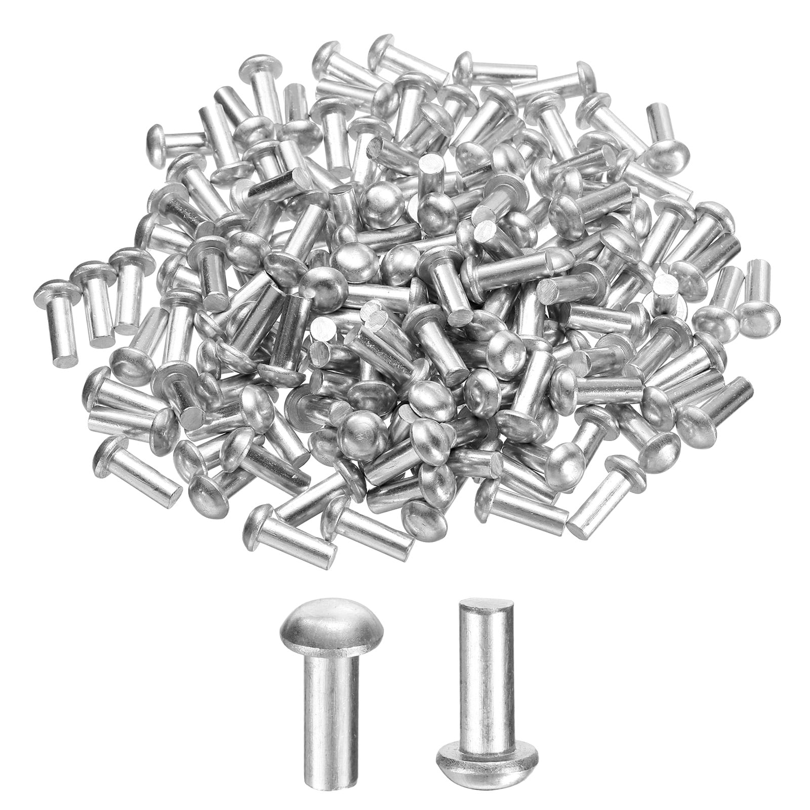 Uxcell 150 Pack Brazier Head Solid Aluminum Rivets, M6 Dia x 16mm ...