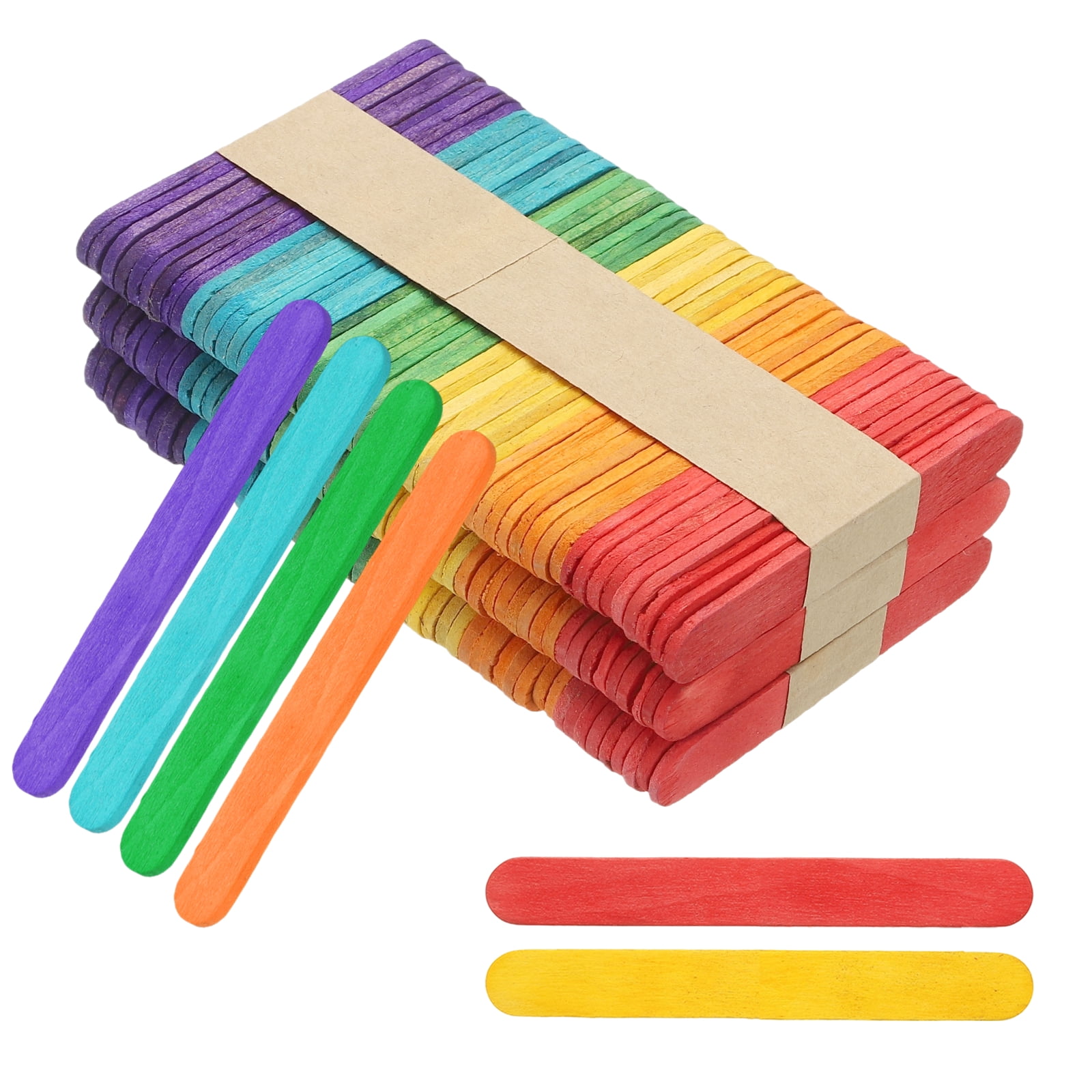 Uxcell 150 Pack Craft Sticks, 2.6 Inch Wood Sticks for Crafts Ice Cream ...
