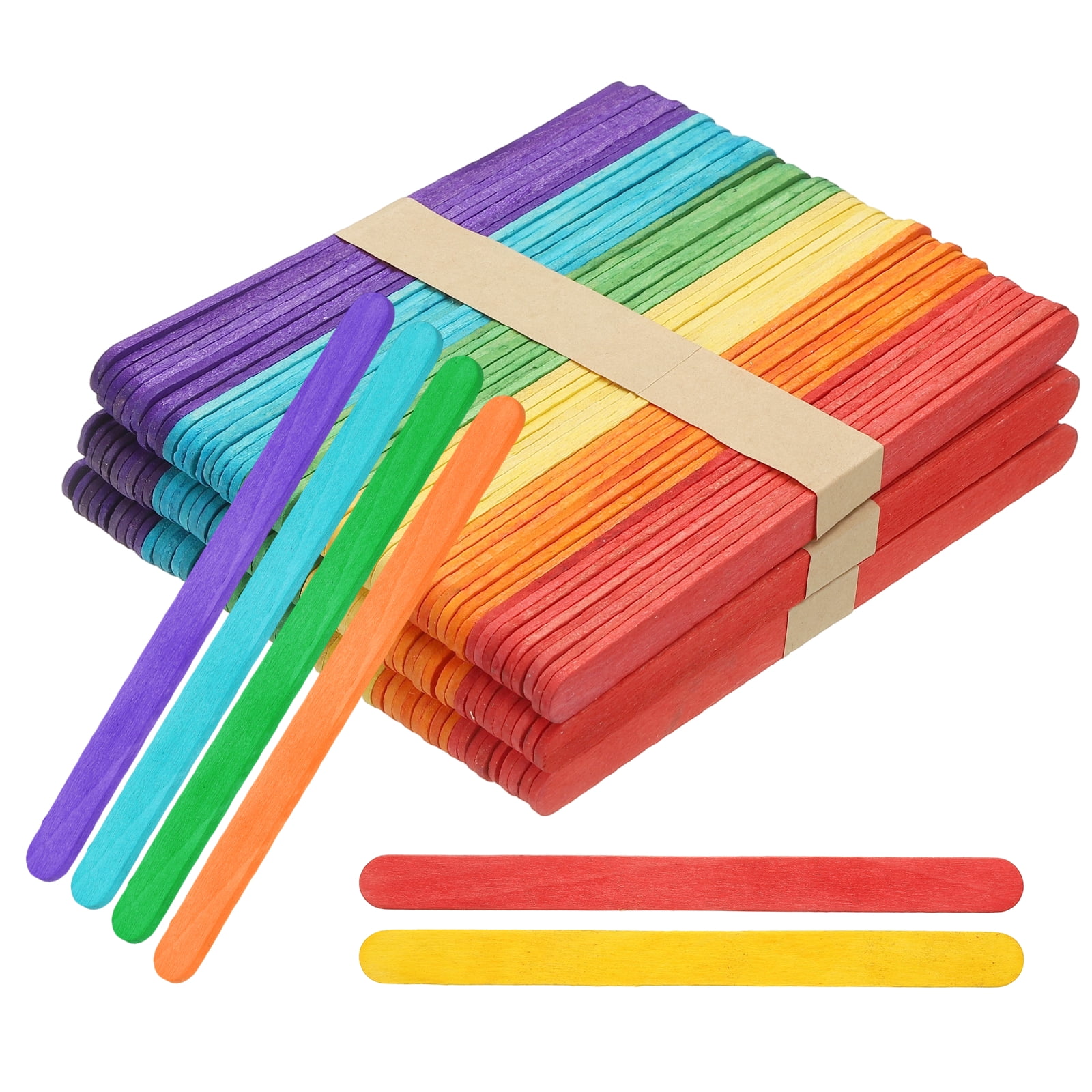 Uxcell 150 Pack Craft Sticks, 5.5 Inch Wood Sticks for Crafts Ice Cream ...