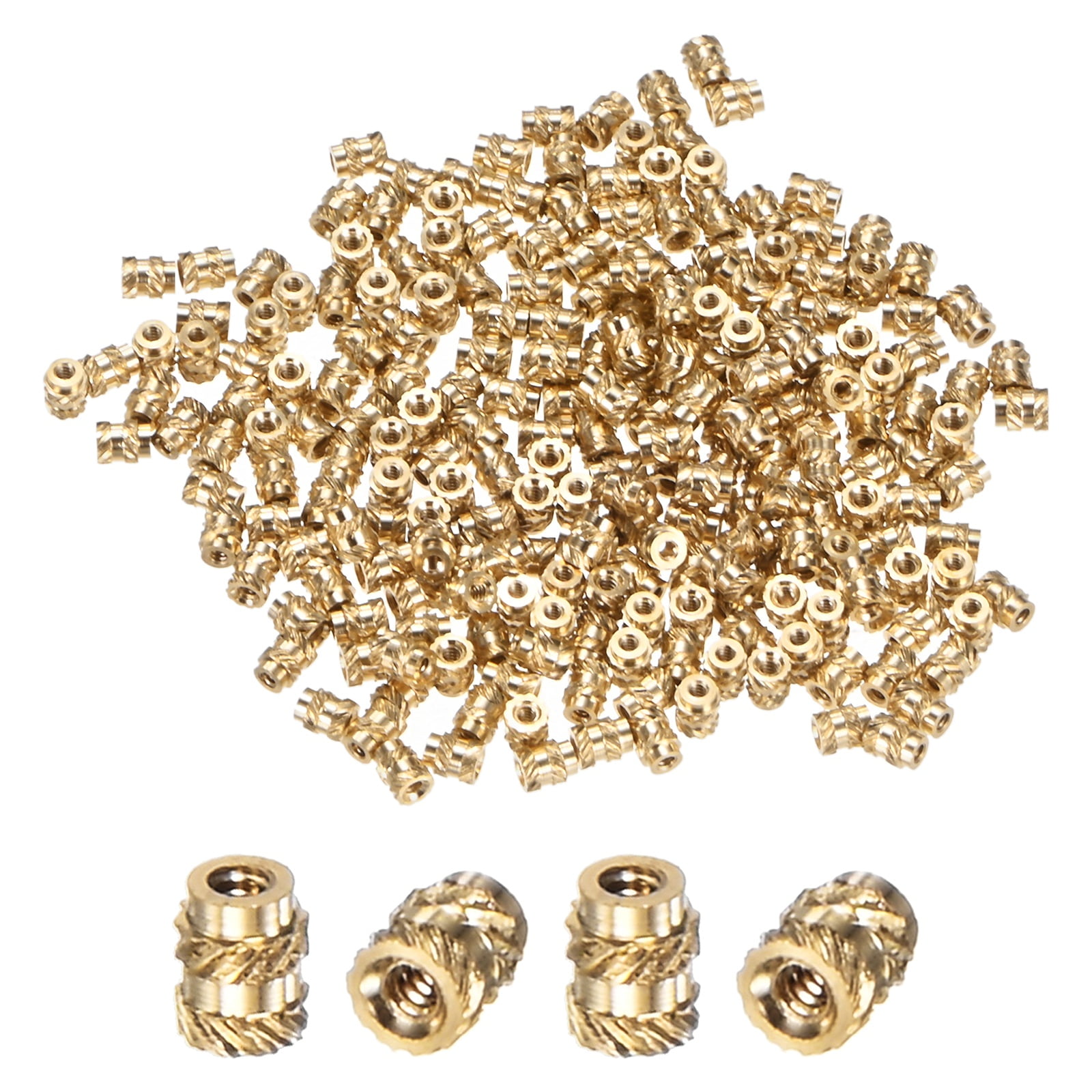 Uxcell 150-Pack Threaded Inserts, M1 x 2.5mm x 2mm Brass Knurled Insert ...