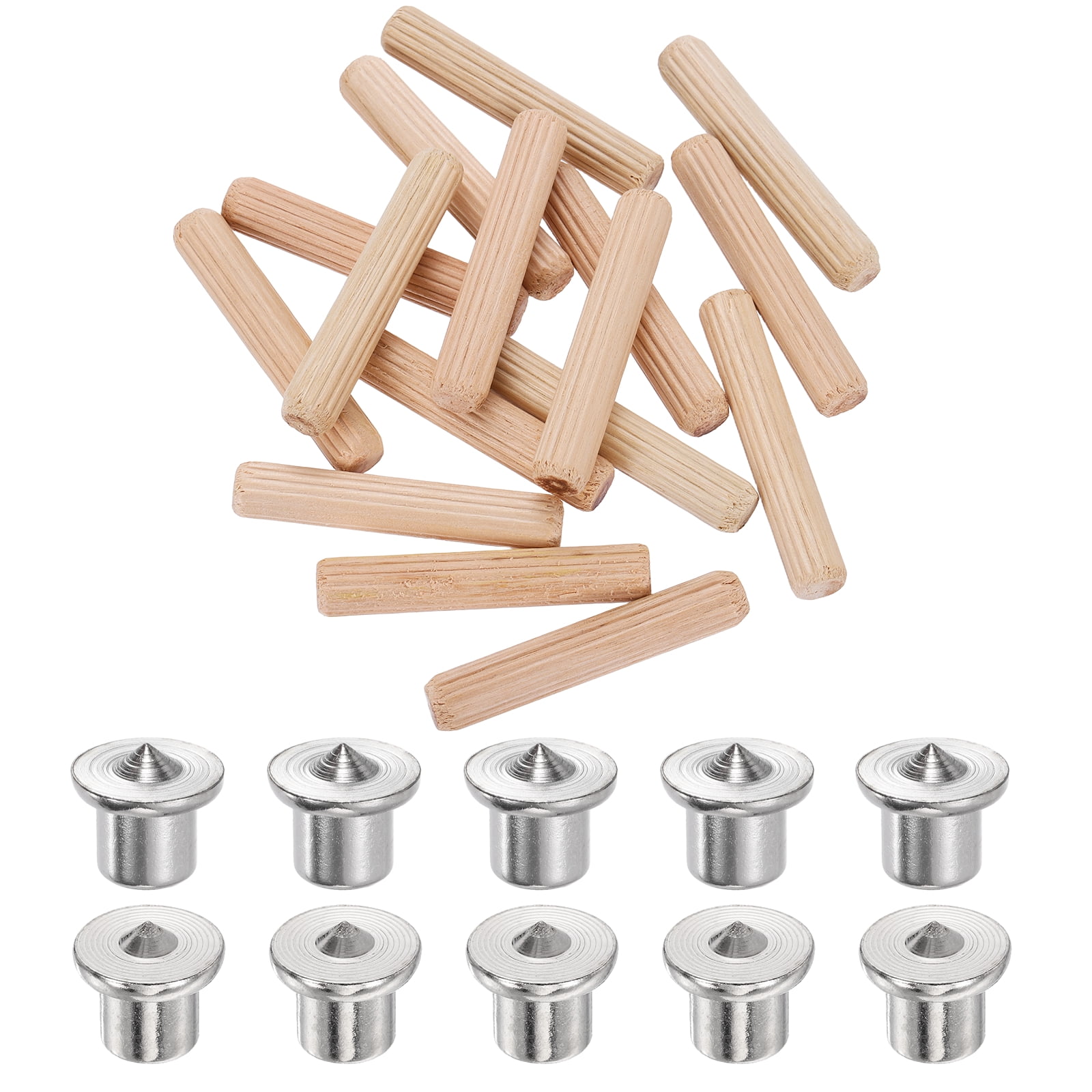 Uxcell 150 Pack Wood Dowel Pins, 5/16" x 1 25/32" Wooden Dowel Rods ...