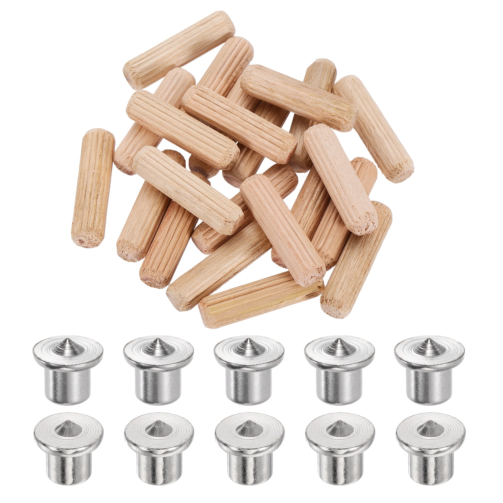 Uxcell 150 Pack Wood Dowel Pins, 5/16" x 1 3/16" Wooden Dowel Rods ...