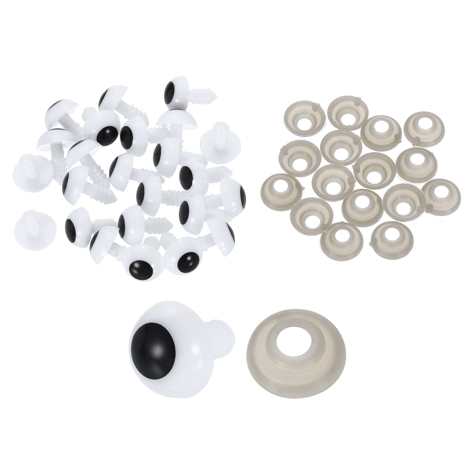 Uxcell 150 Pcs 12mm Plastic Safety Eyes for Crocheting with Washers for ...