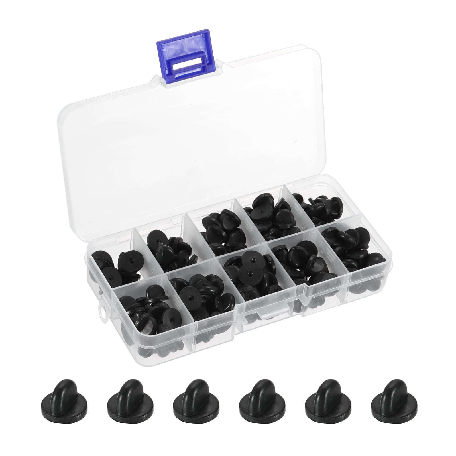 Uxcell 150 Pcs Rubber Pin Backs Locking, Locking Pin Backs Replacement ...