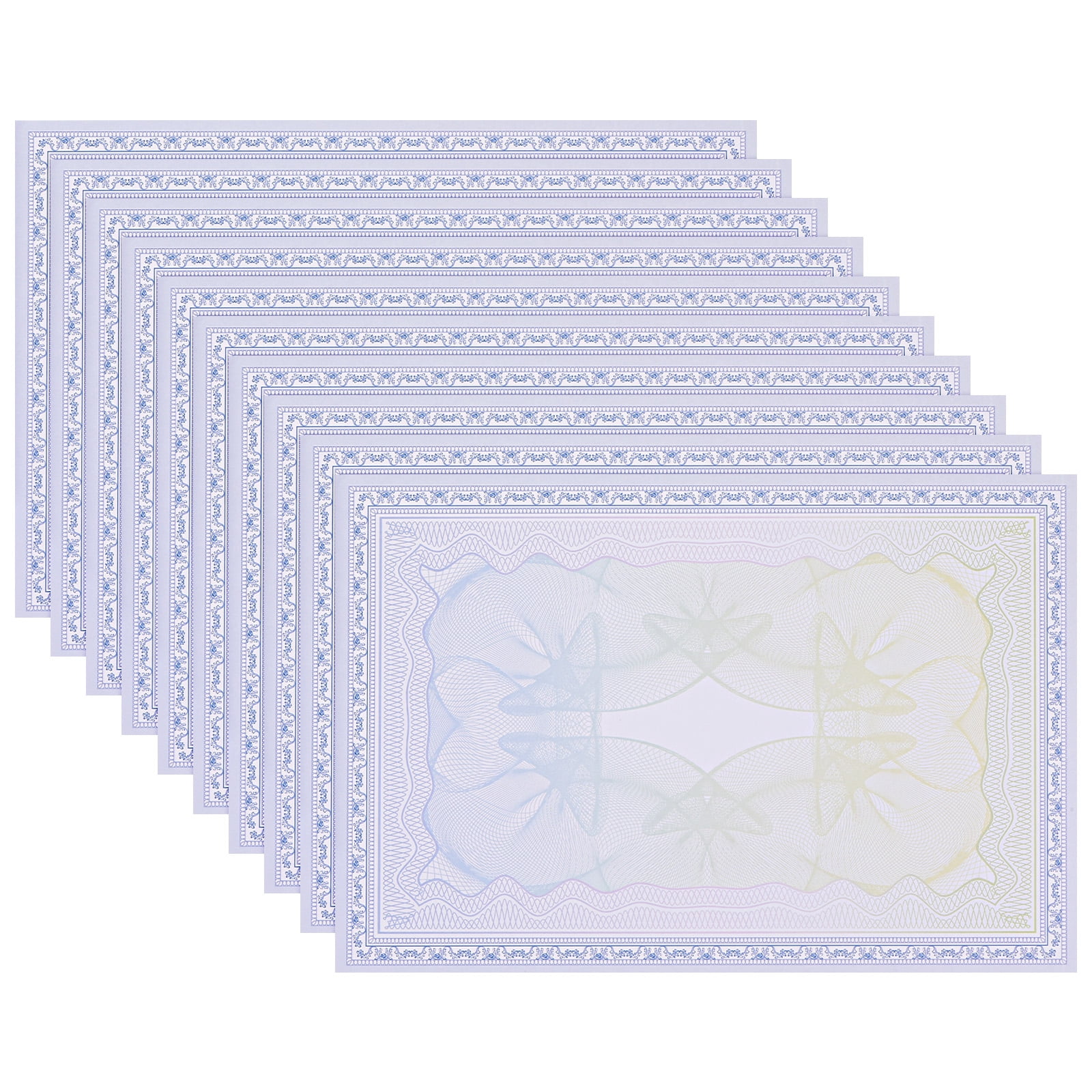Uxcell 150Gsm 11.6x8.3 Blank Diploma Award Certificate Paper, Blue ...