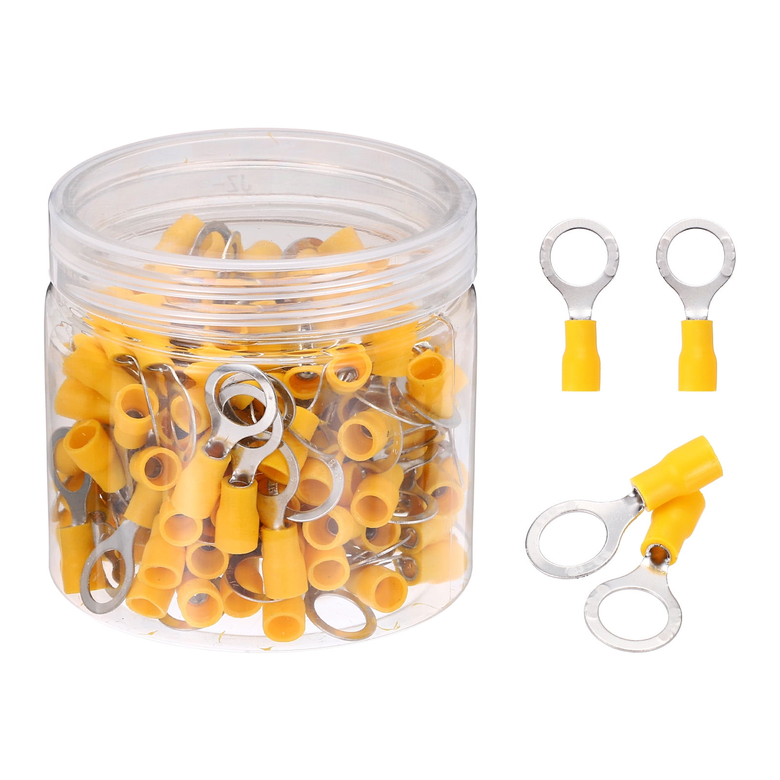 Uxcell 150Pcs Insulated Ring Terminal RV2-8 Battery Lugs 16-14AWG ...