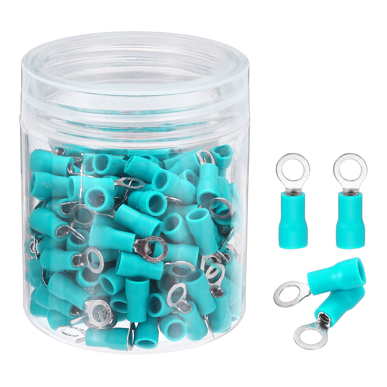 Uxcell 150Pcs Insulated Ring Terminal RVS1.25-4 Battery Lugs 22-16AWG ...