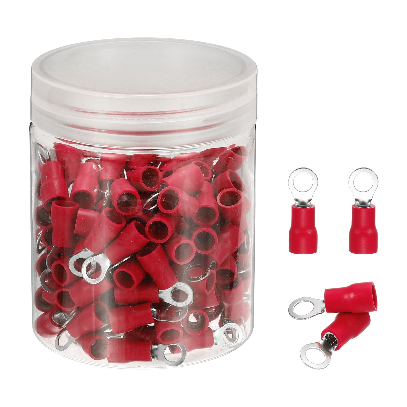 Uxcell 150Pcs Insulated Ring Terminal RVS2-4 Battery Lugs 16-14AWG ...