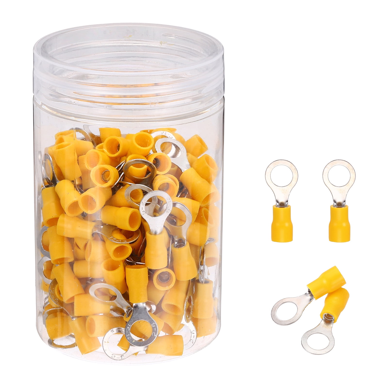 Uxcell 150Pcs Insulated Ring Terminal RVS2-6 Battery Lugs 16-14AWG ...