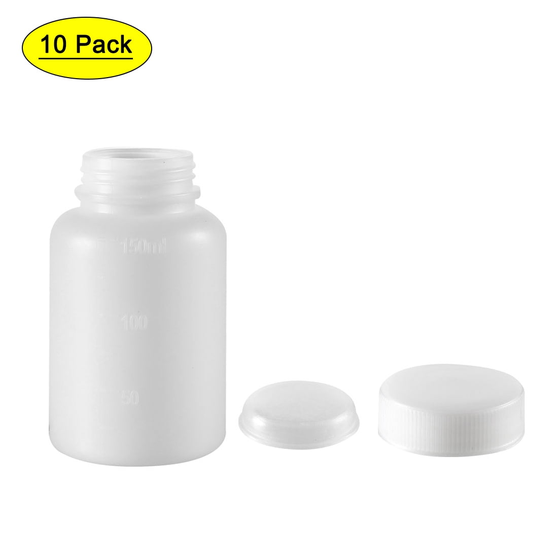 Uxcell 150ml/5oz Plastic Wide Mouth Lab Reagent Bottle 10 Count ...