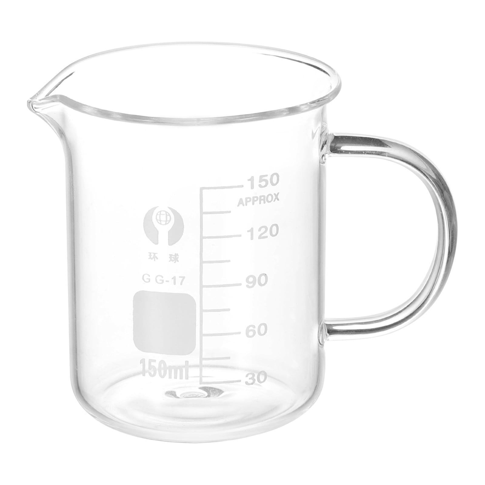 Uxcell 150ml Glass Beaker with Handle, 3.3 Borosilicate Glass Graduated ...
