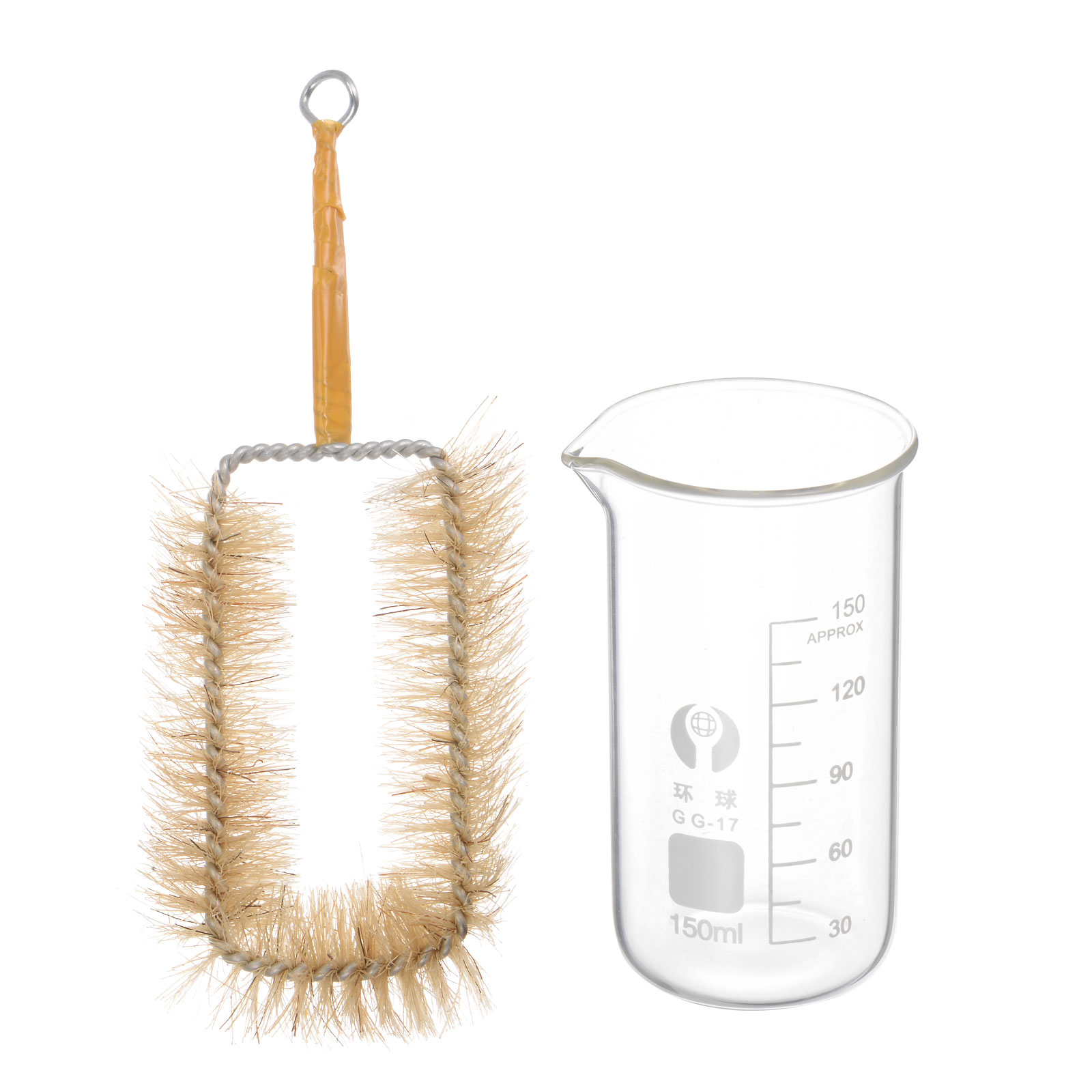 Uxcell 150ml Tall Form Glass Beaker with Brush, 3.3 Borosilicate Glass ...