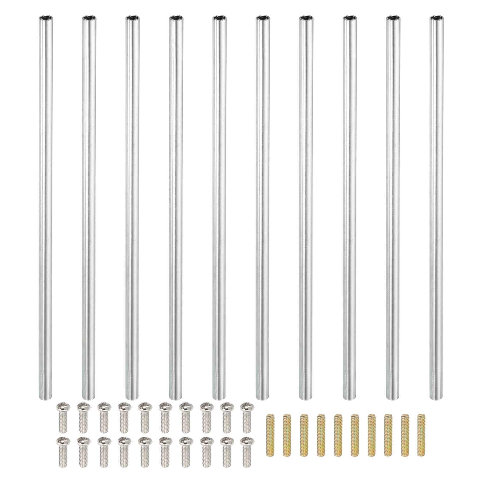 Uxcell 150mm (5.9") Round Coupling Nuts Kit, M4 Thread Connector with ...