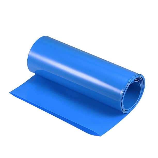 Uxcell 150mm Flat 1.5m Blue PVC Heat Shrink Tube Wraps Battery Wrap for ...