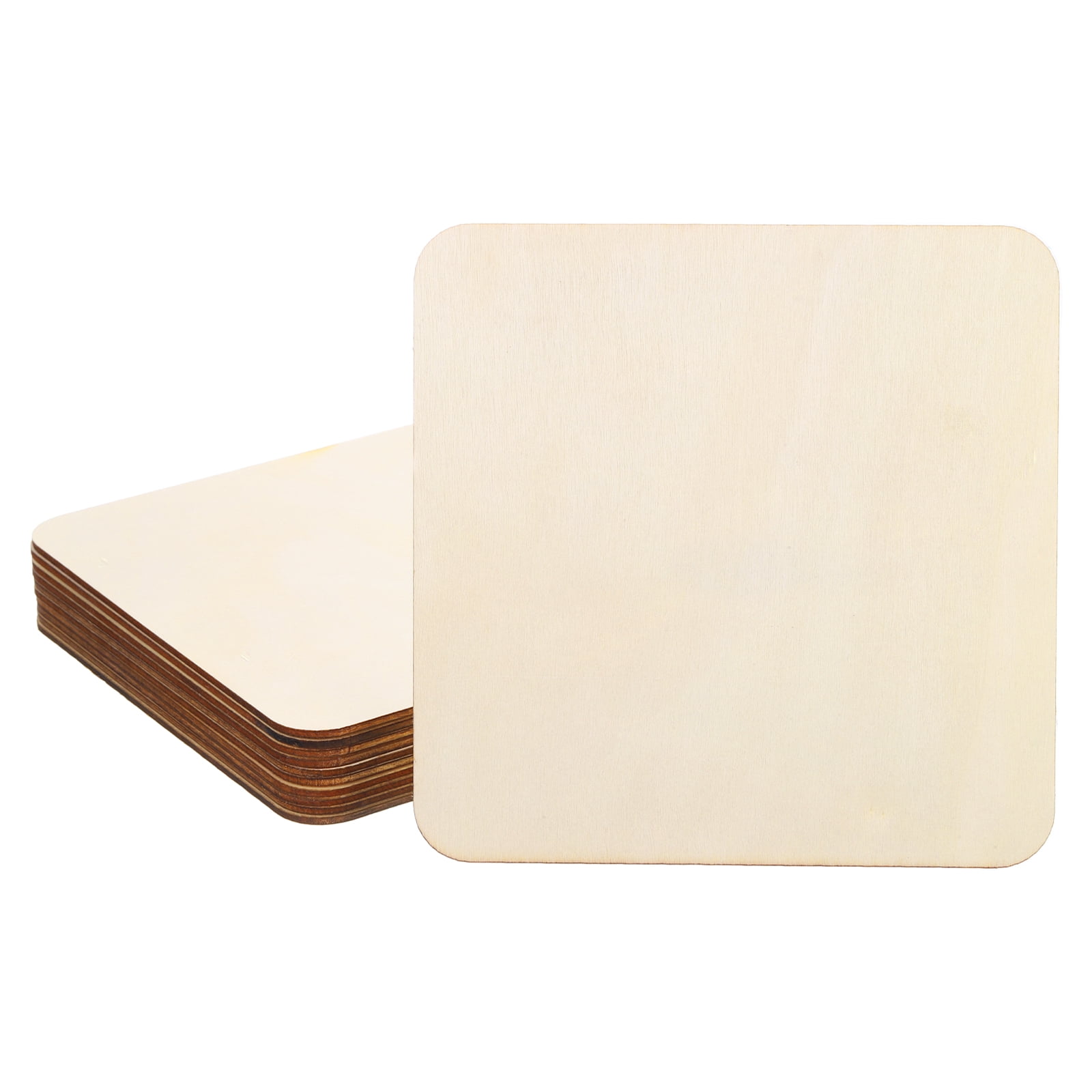 Uxcell 150mm Wood Pieces, 10 Pack Unfinished Square Wood Shapes Blank ...