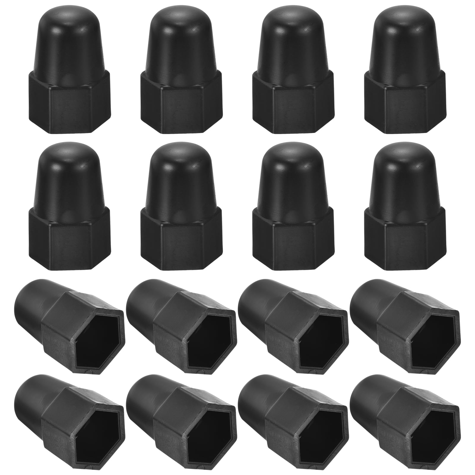 Uxcell 150pack Hex Nut Bolt Cover, M12x18x40 Black Plastic Higher Dome ...