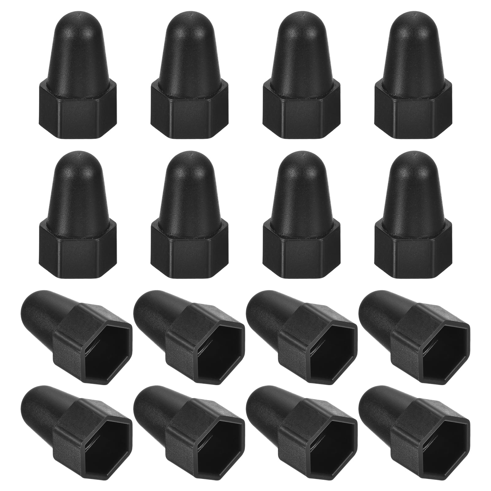 Uxcell 150pack Hex Nut Bolt Cover, M8x13x25 Black Plastic Higher Dome ...