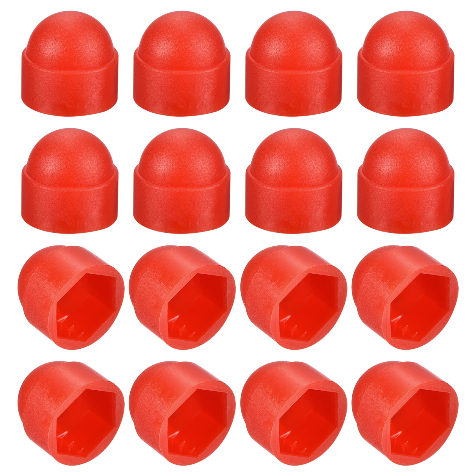 Uxcell 150pack Hex Nut Cover, M10 Red Plastic Dome Nut Protection Cap ...