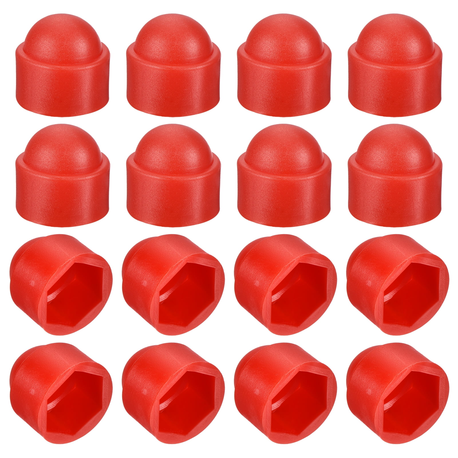 Uxcell 150pack Hex Nut Cover, M12 Red Plastic Dome Nut Protection Cap ...