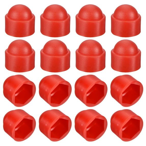 Uxcell 150pack Hex Nut Cover, M12 Red Plastic Dome Nut Protection Cap ...