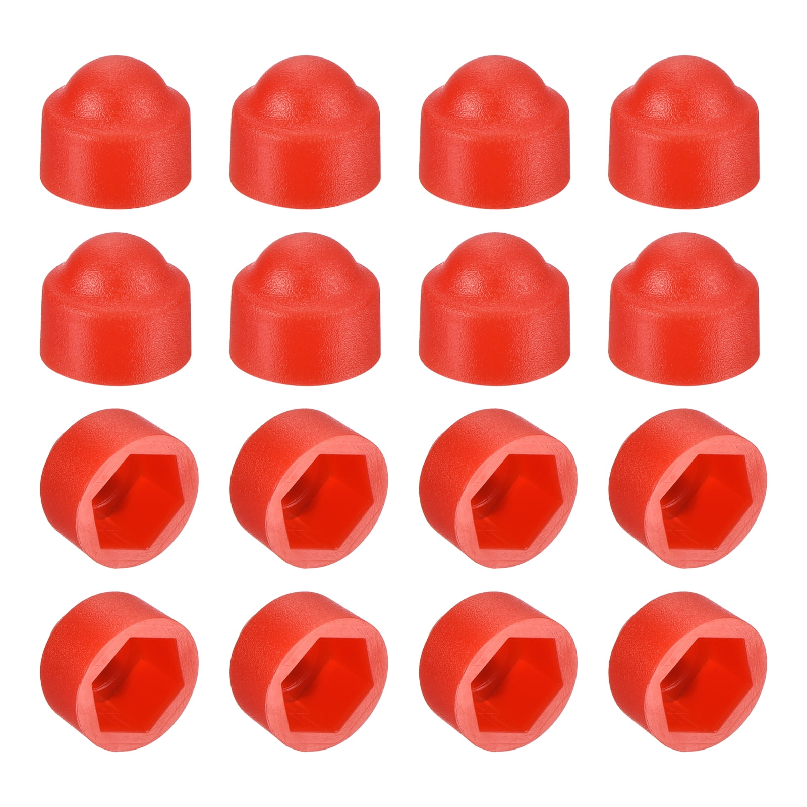 Uxcell 150pack Hex Nut Cover, M5 Red Plastic Dome Nut Protection Cap ...