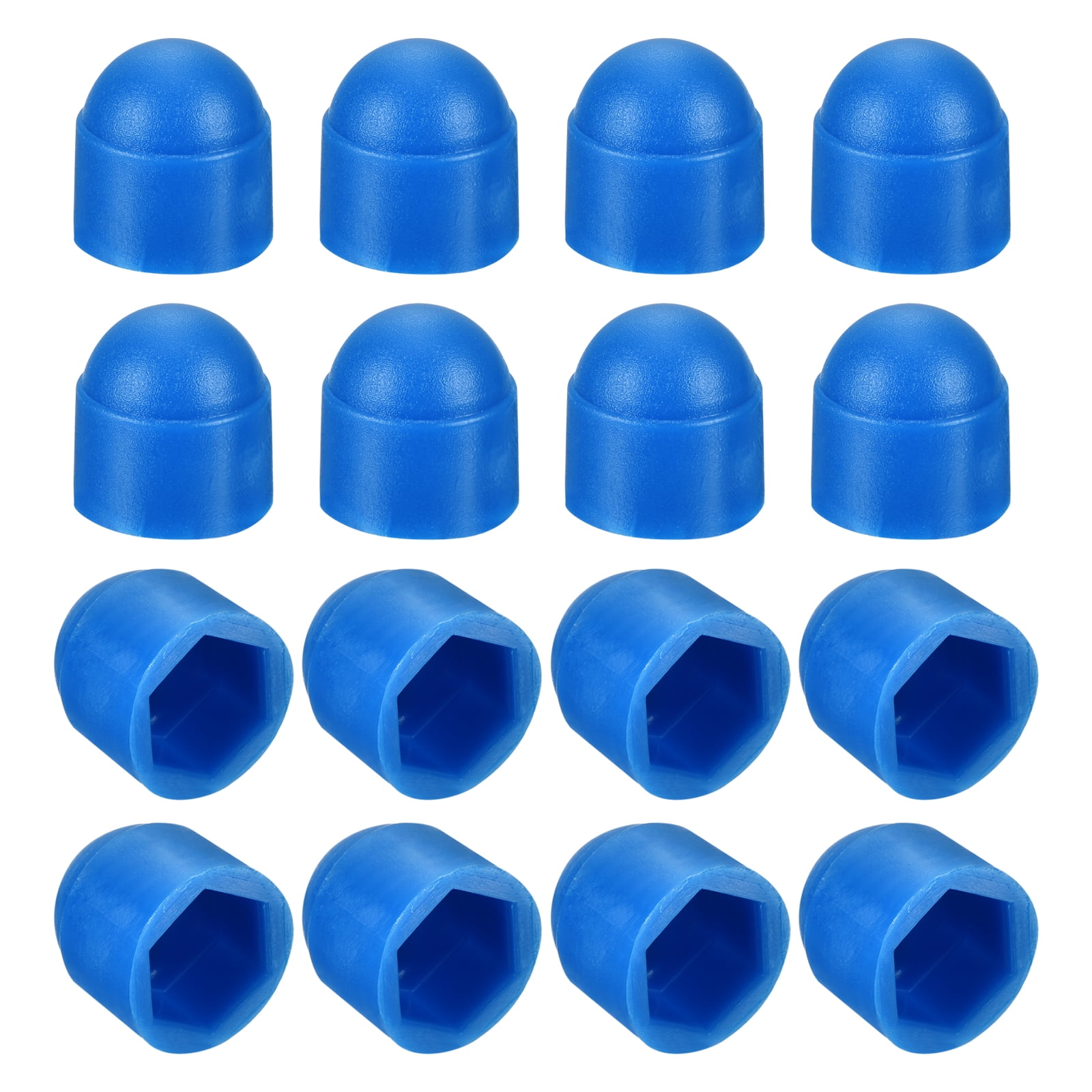 Uxcell 150pack Hex Nut Cover, M6 Blue Plastic Dome Nut Protection Cap ...