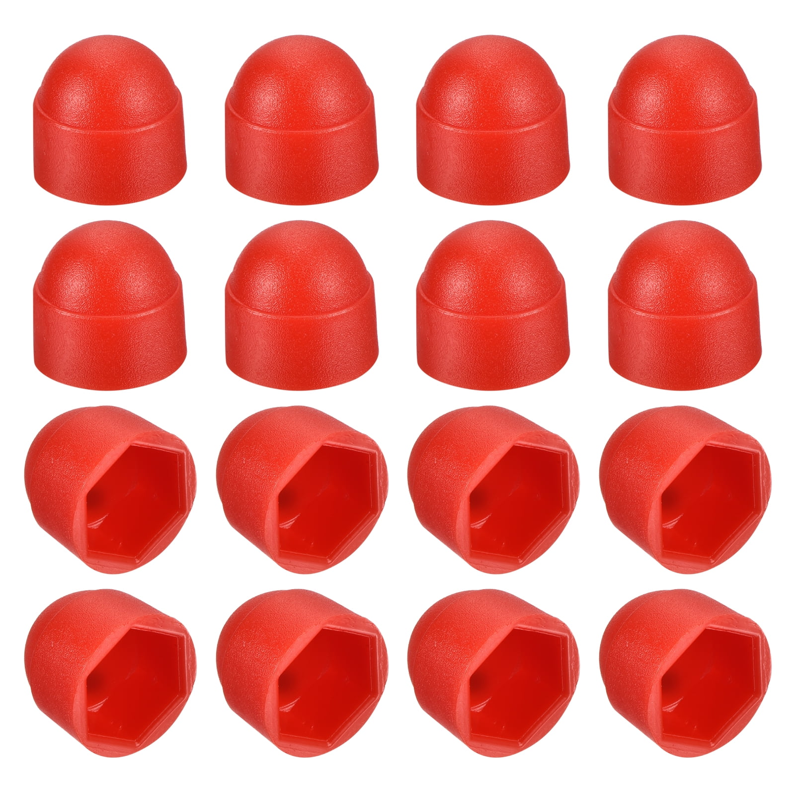Uxcell 150pack Hex Nut Cover, M8 Red Plastic Dome Nut Protection Cap ...