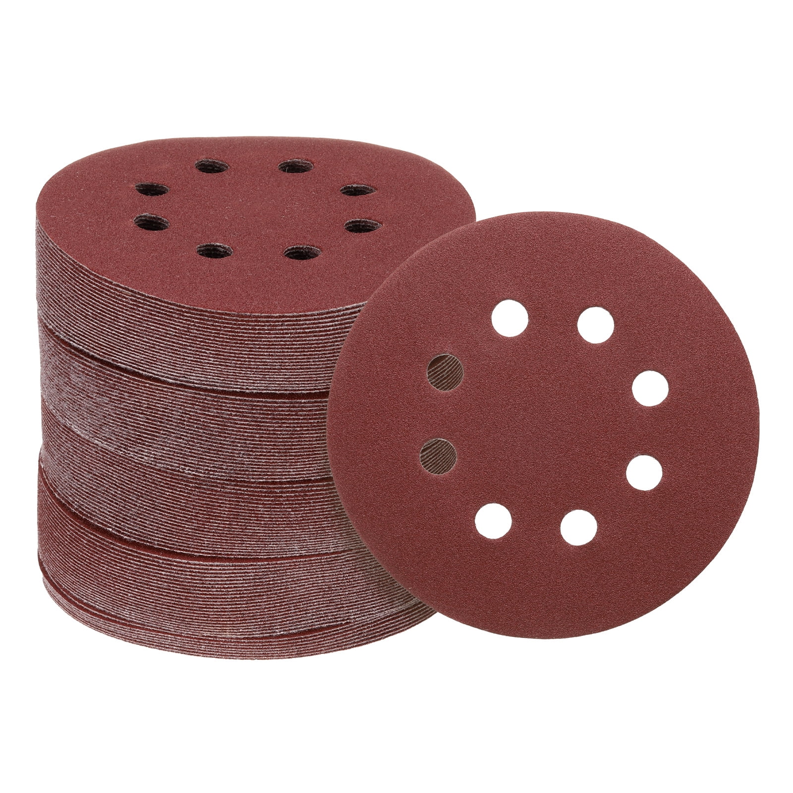 Uxcell 150pcs 5" Hook and Loop Sanding Discs 150 Grit 8-Hole Sandpaper ...
