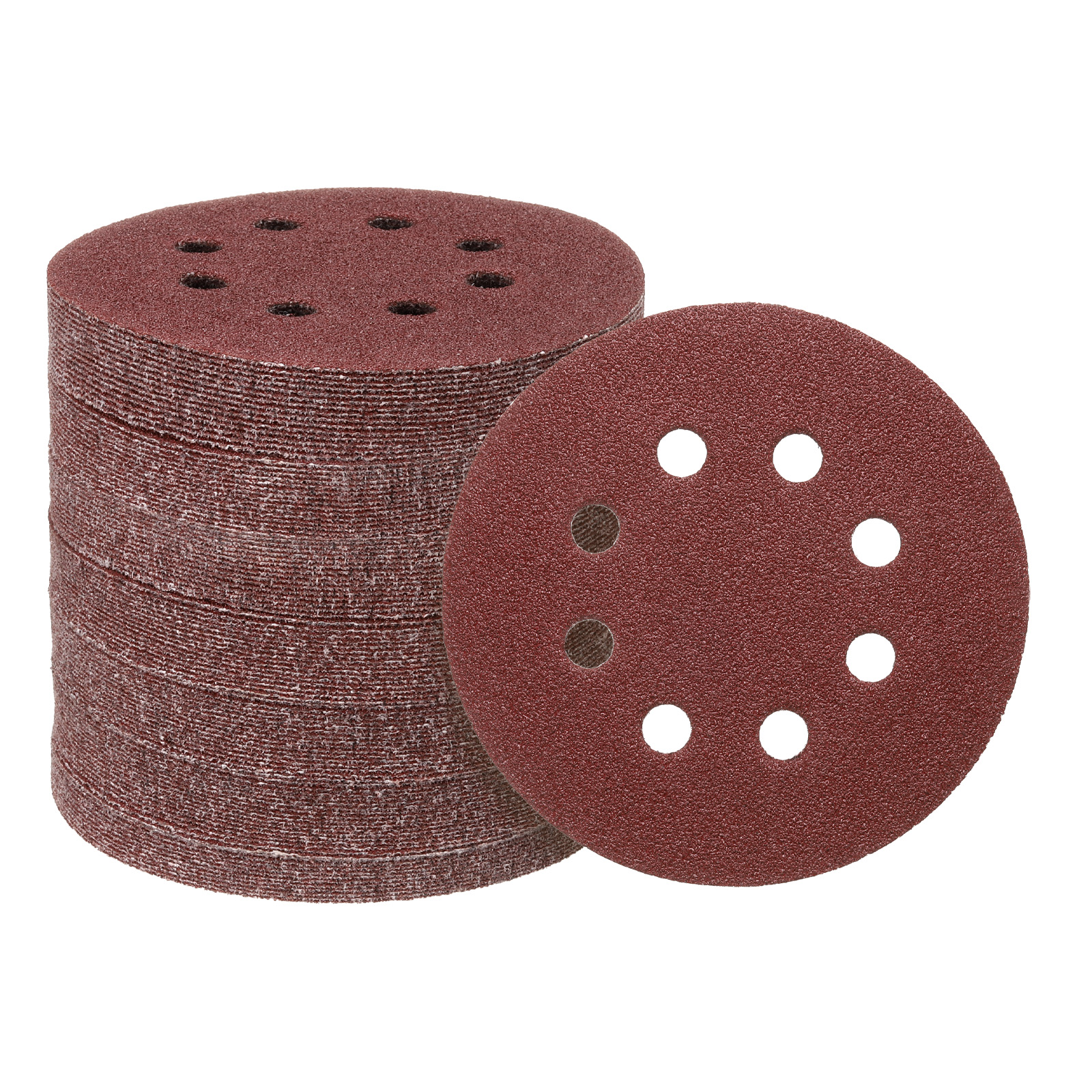 Uxcell 150pcs 5" Hook and Loop Sanding Discs 60 Grit 8-Hole Sandpaper ...