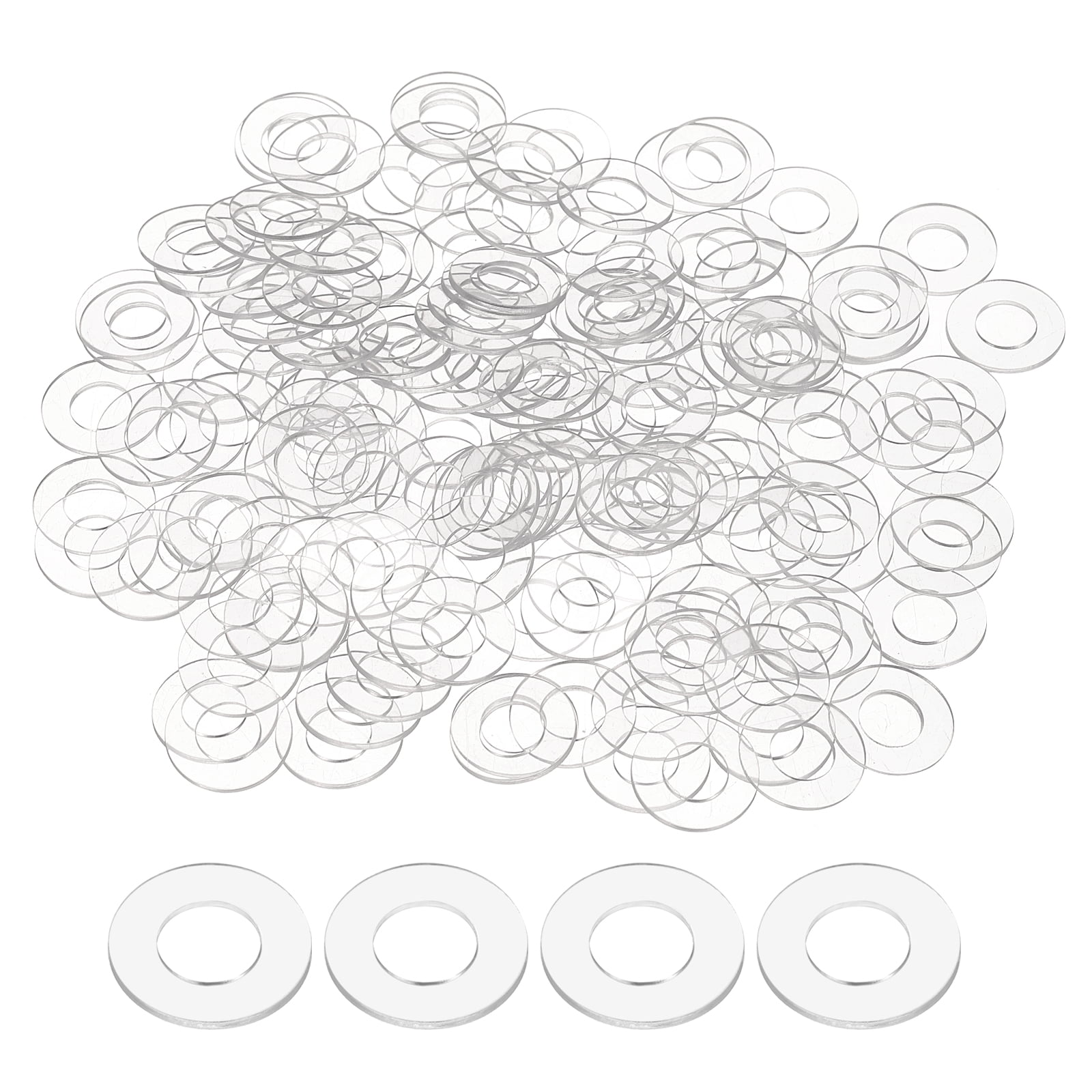Uxcell 150pcs M8 PVC Flat Washers 8mm ID 16mm OD 1mm Thick Sealing ...