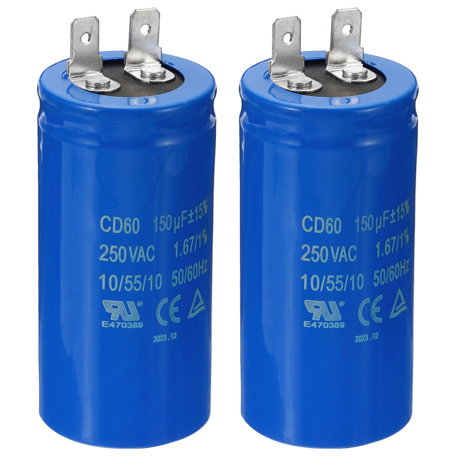 Uxcell 150uF/MFD 250VAC 15% Tolerance 50/60Hz CD60 Run Capacitor 2 Pack ...