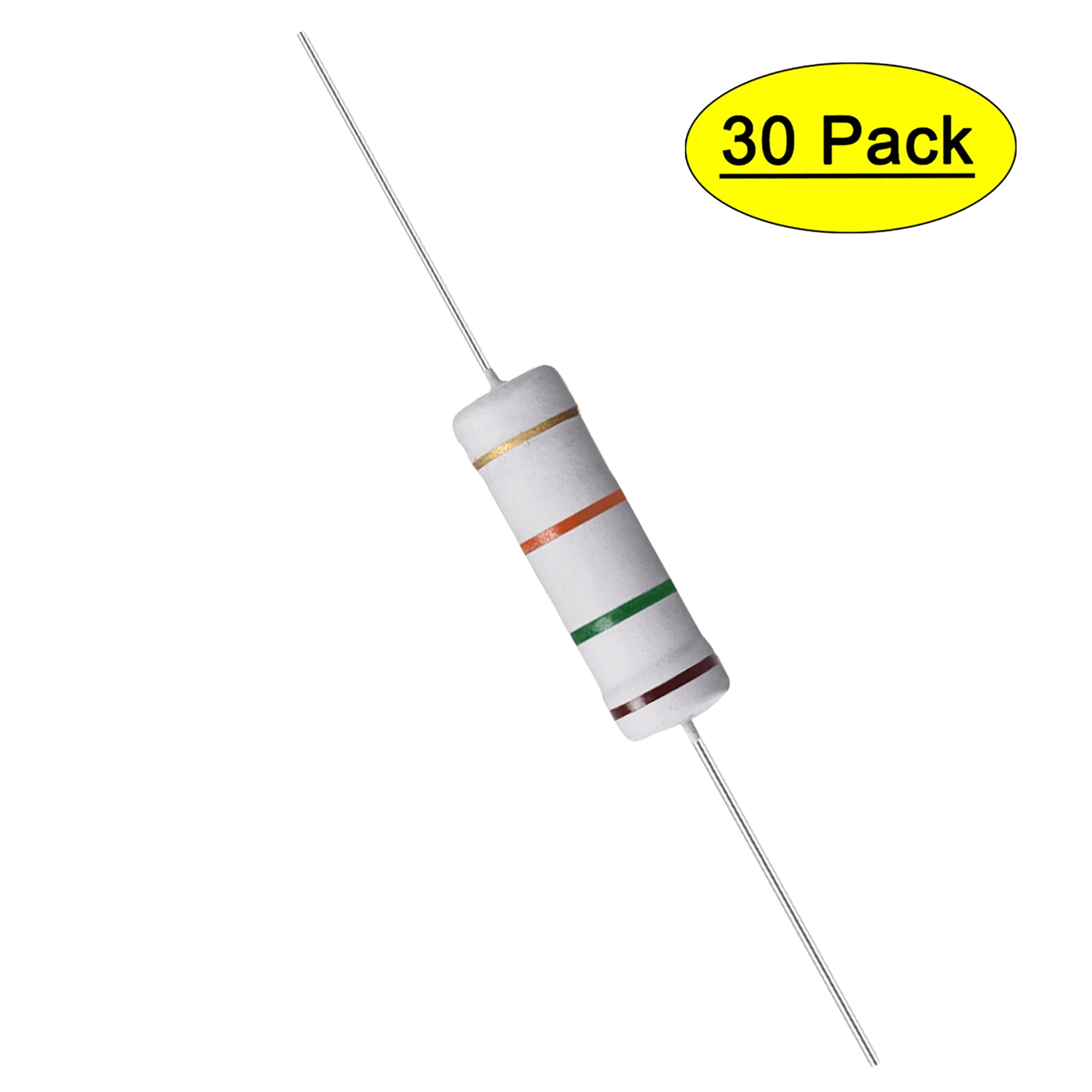 Uxcell 15K Ohm 5W ±5% Tolerance Axile Lead Metal Oxide Film Resistor 30 ...