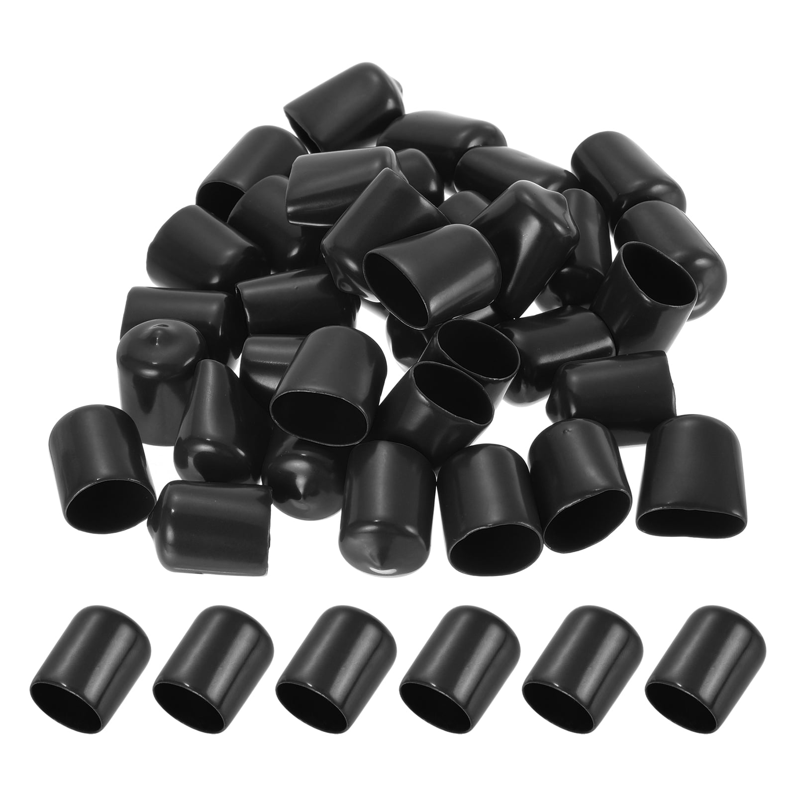 Uxcell 15MM Vinyl Rubber End Caps, 50 Pack Round Bolt Screw Covers Caps ...